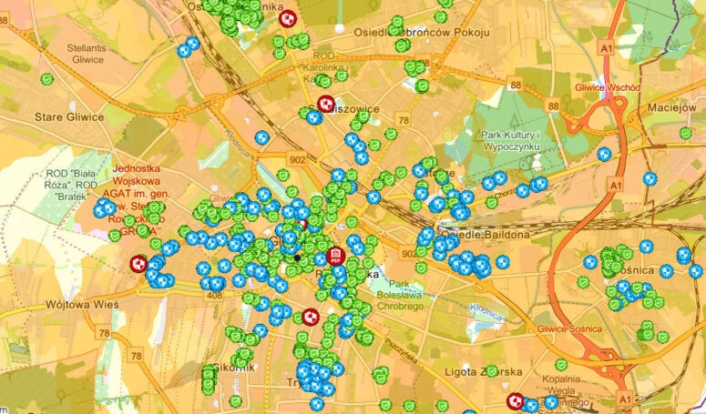 Schrony w Gliwicach. Sprawdzamy co pokazuje aplikacja Straży Pożarnej ...